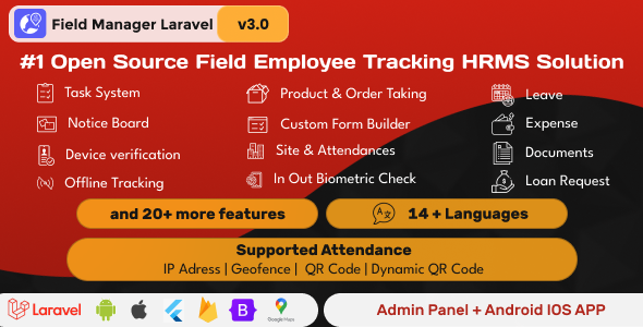 Field Manager Laravel Flutter Field Employee Tracking Complete Hrms